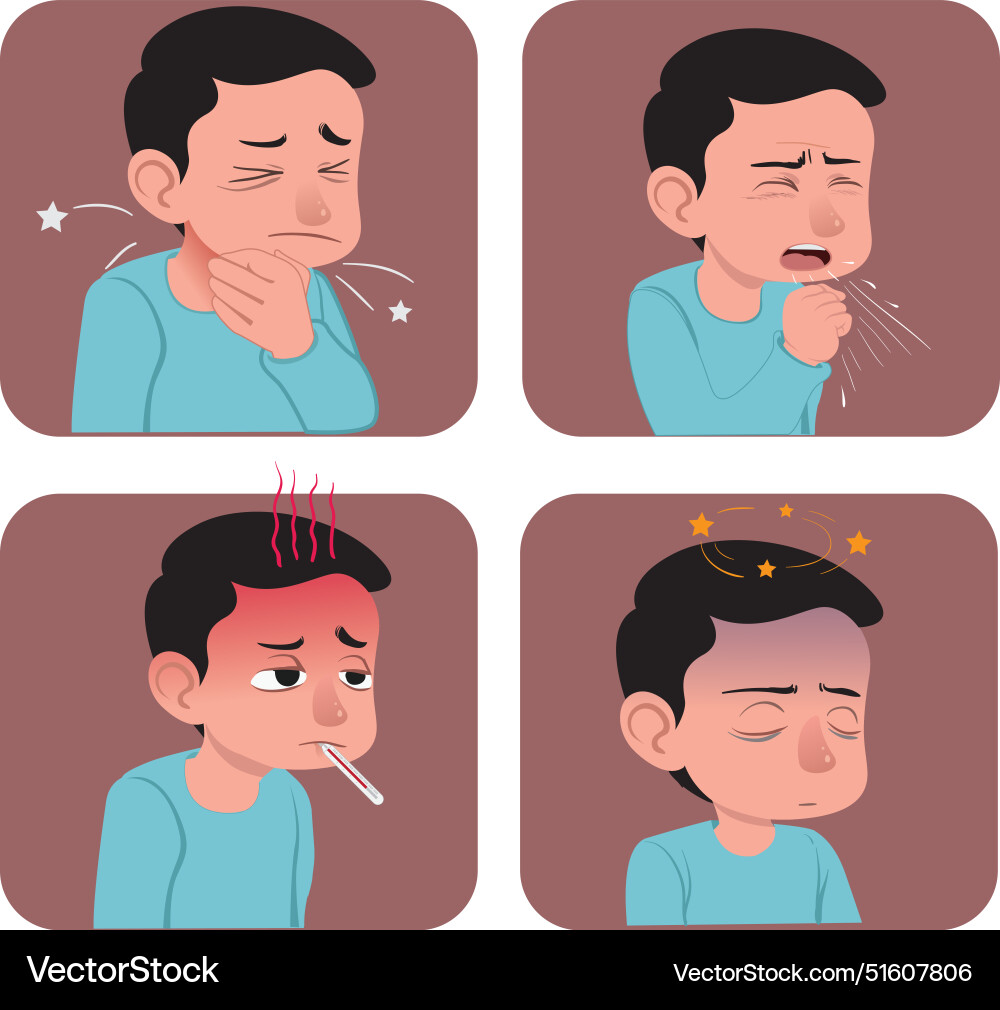 Common flu symptoms Royalty Free Vector Image - VectorStock