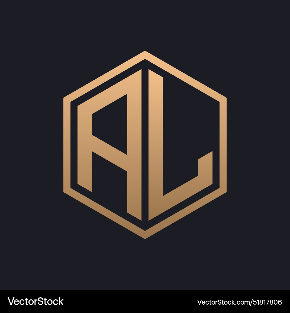 Elegant hexagon letter al logo design initial Vector Image