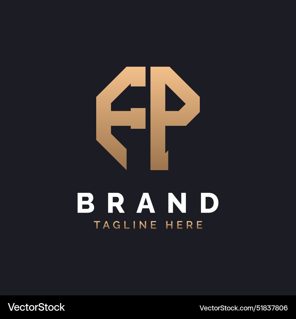 Fp logo design modern minimal elegant and luxury Vector Image