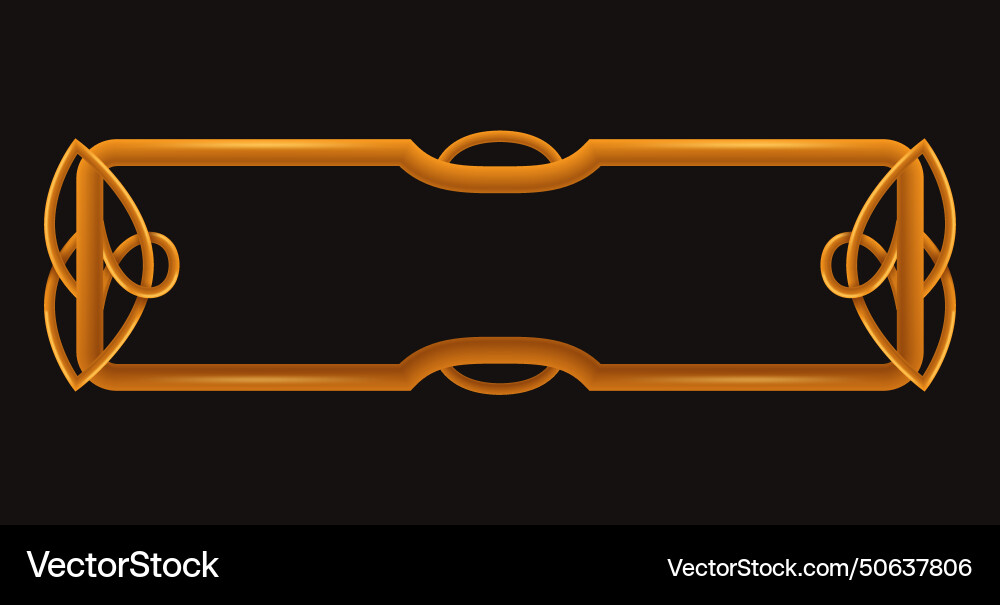 Frame medieval game ui metallic title banner Vector Image