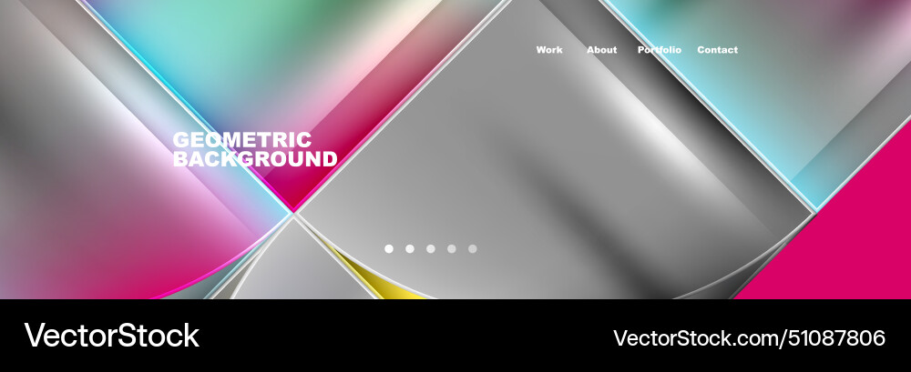 Geometric background with gray pink and yellow Vector Image