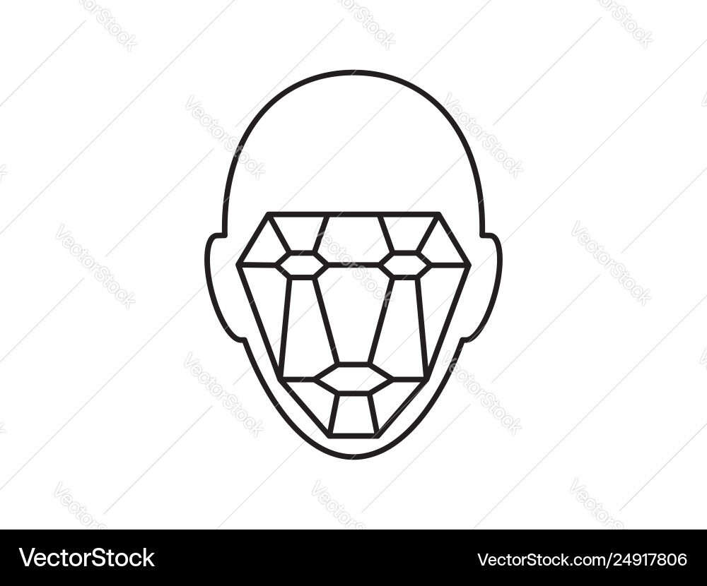 Icon identity biometric verification sign face Vector Image