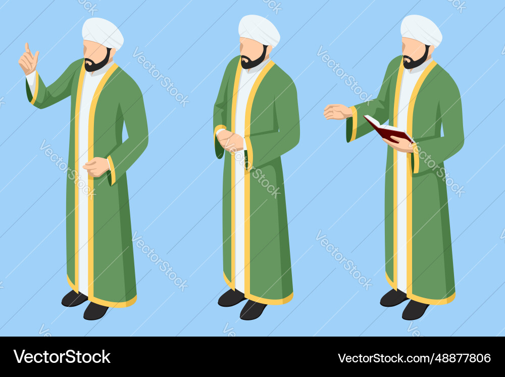 Isometric imam isolated on white background Vector Image