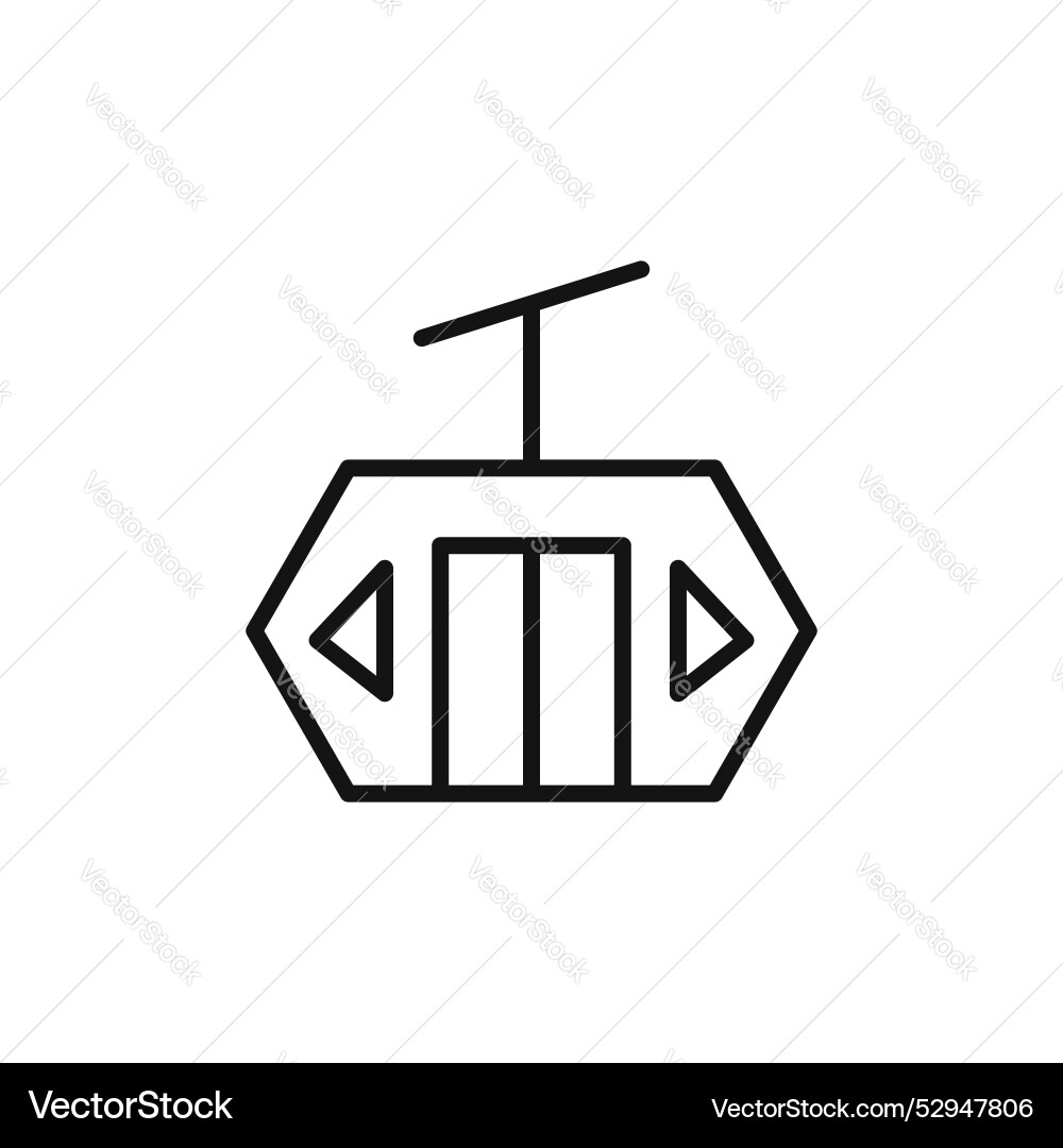 Ski lift icon symbol on white background Vector Image