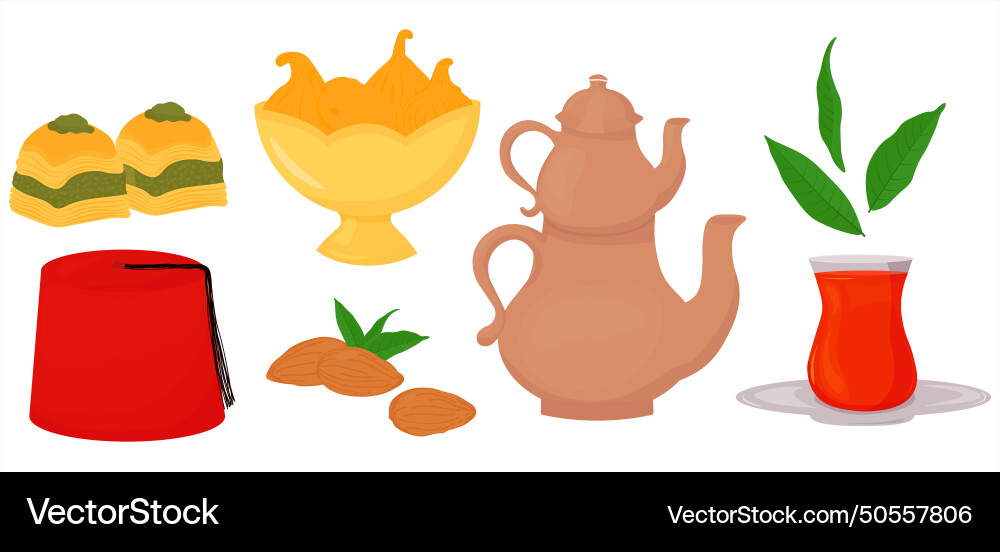 Turkish tea party Royalty Free Vector Image - VectorStock