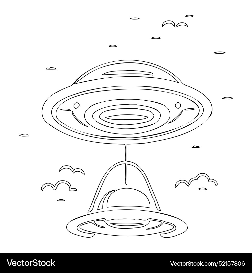 Ufo outline sketch Royalty Free Vector Image - VectorStock