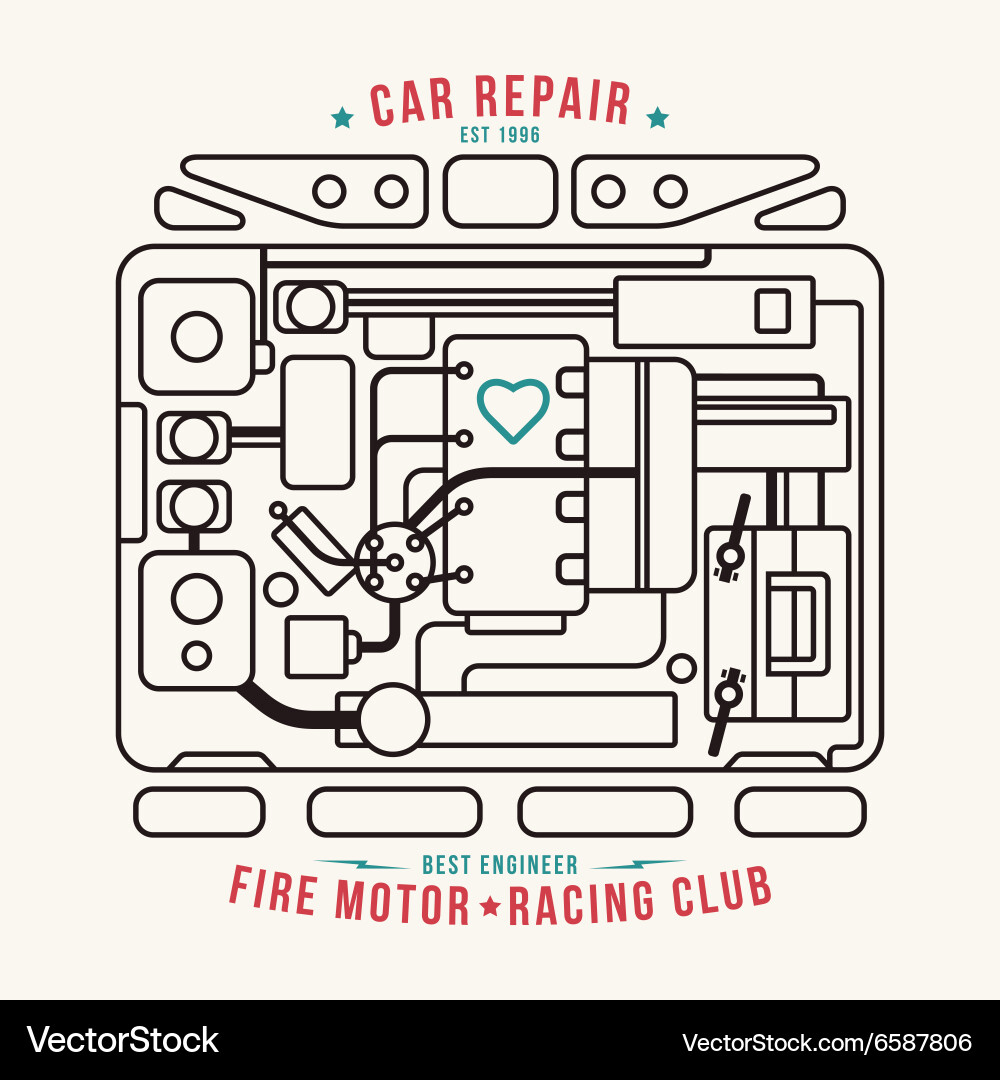 Under the hood Royalty Free Vector Image - VectorStock