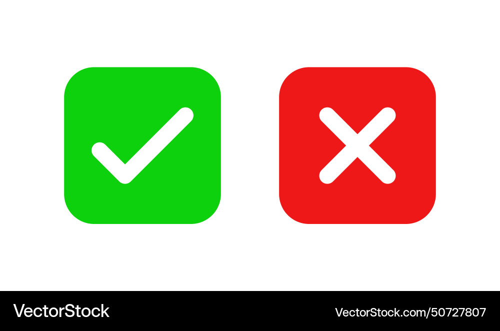 Check mark icon set Royalty Free Vector Image - VectorStock