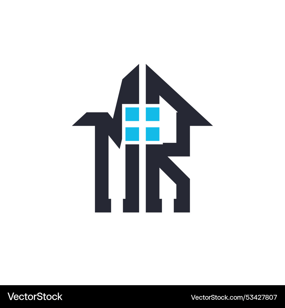 Initials mr house logo design creative letter mr Vector Image