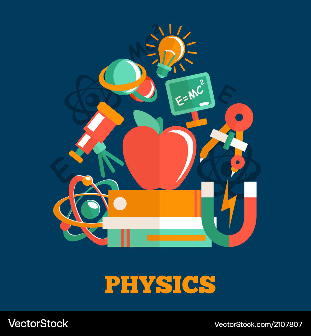 Physics science flat design Royalty Free Vector Image