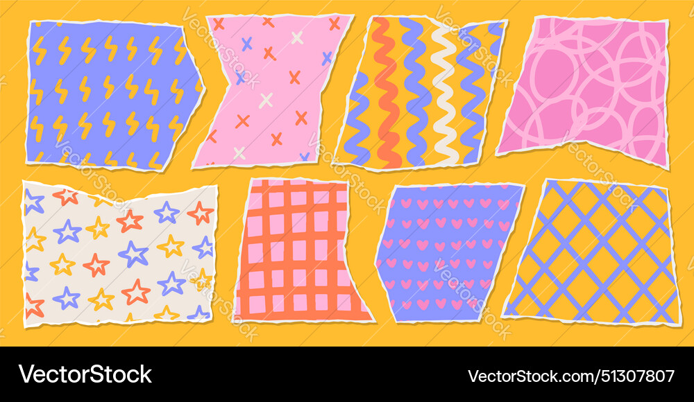 Ripped paper pieces for vintage collage Royalty Free Vector