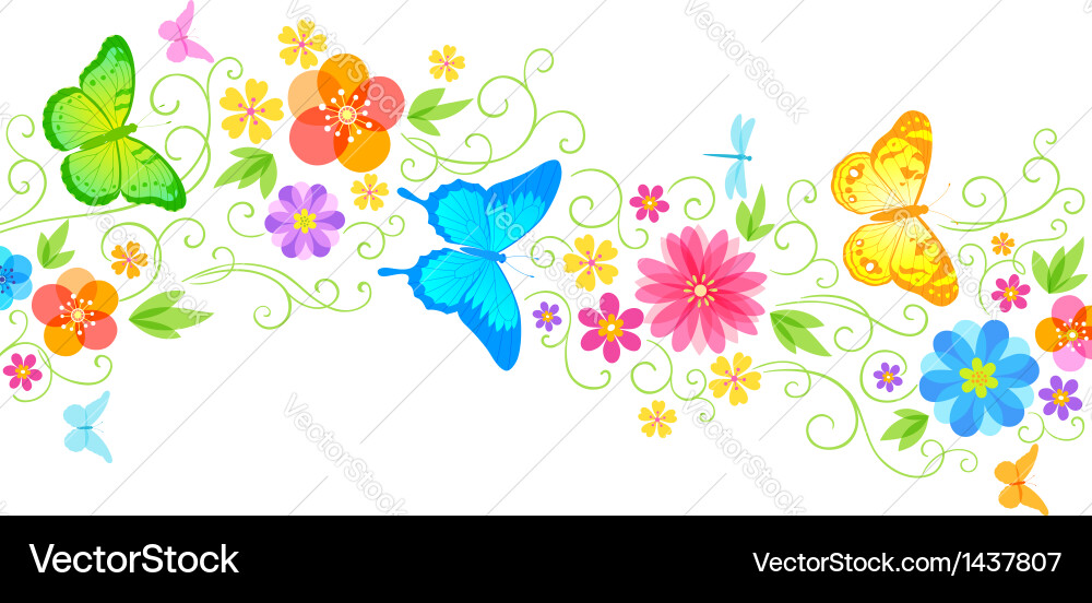 Summer floral wave Royalty Free Vector Image - VectorStock