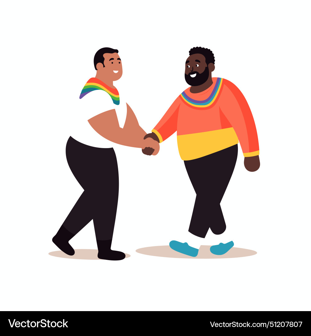 Two men engaging friendly handshake one wearing Vector Image