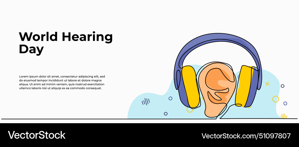 World ear health day modern flat Royalty Free Vector Image
