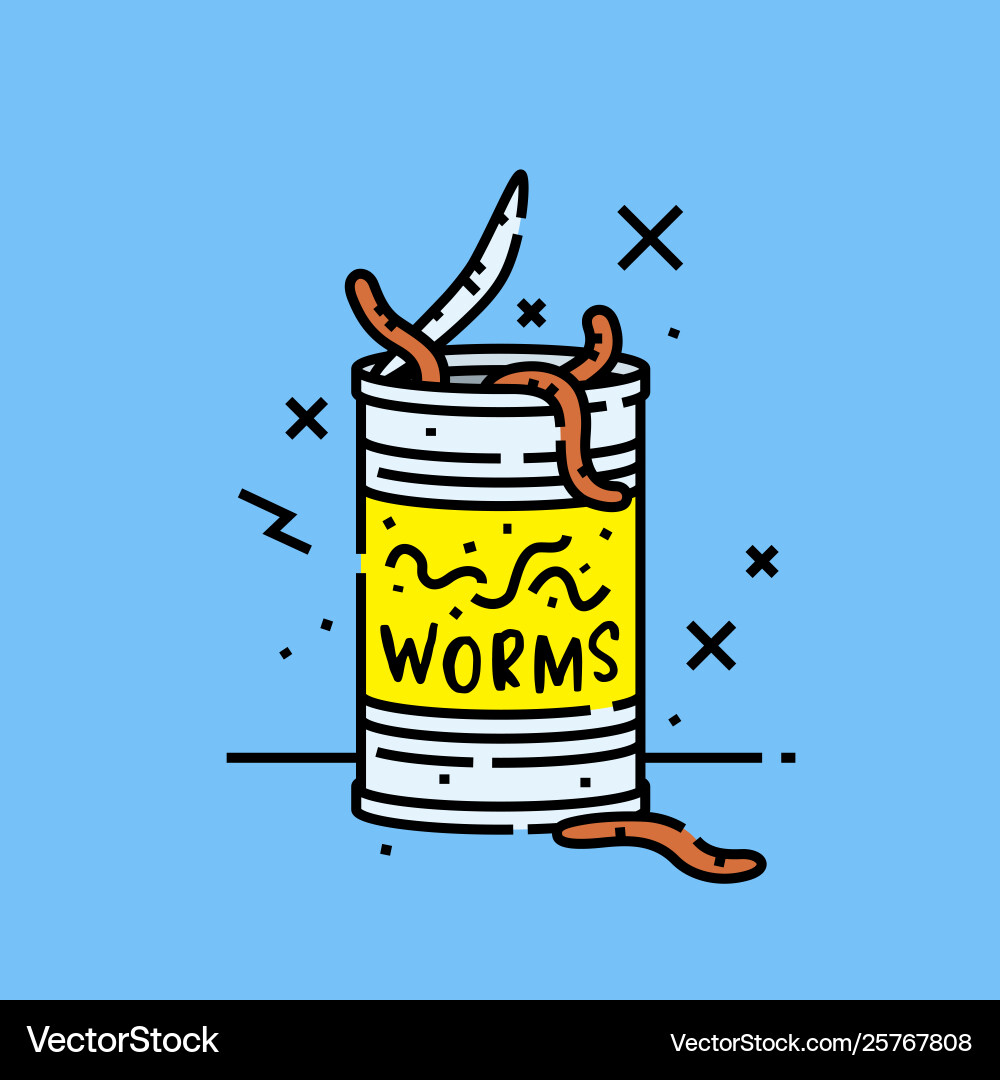 Can worms icon Royalty Free Vector Image - VectorStock