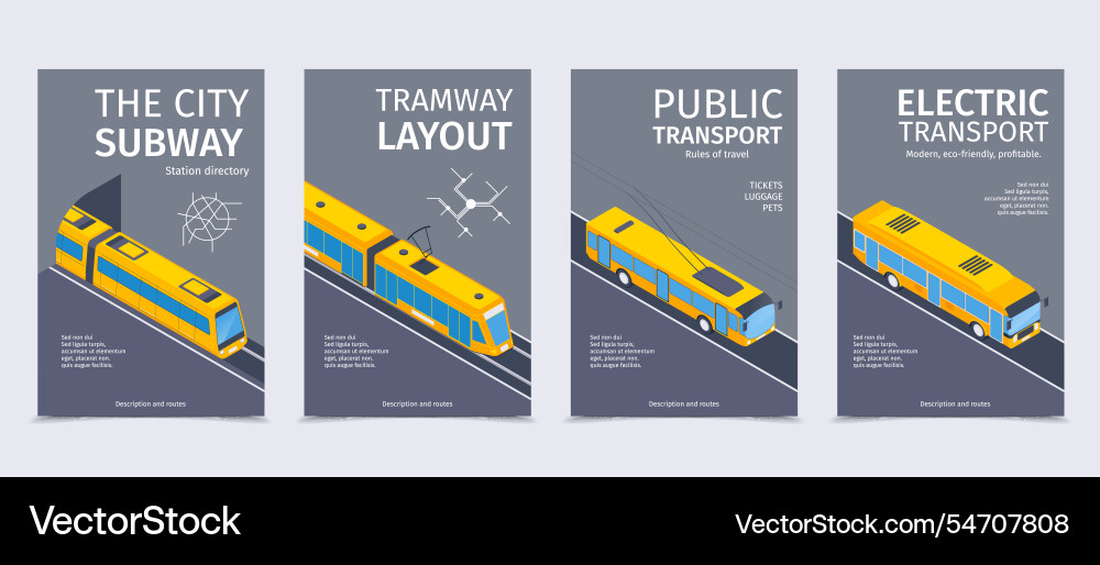 Collection of four vertical card template public Vector Image
