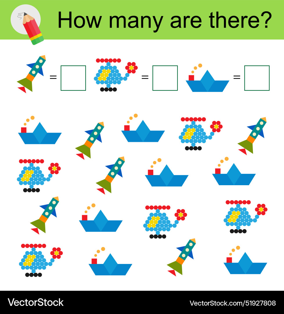 Math activity for kids developing numeracy Vector Image