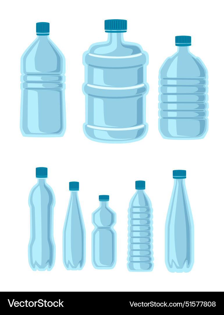 Plastic bottles set for water delivery service Vector Image
