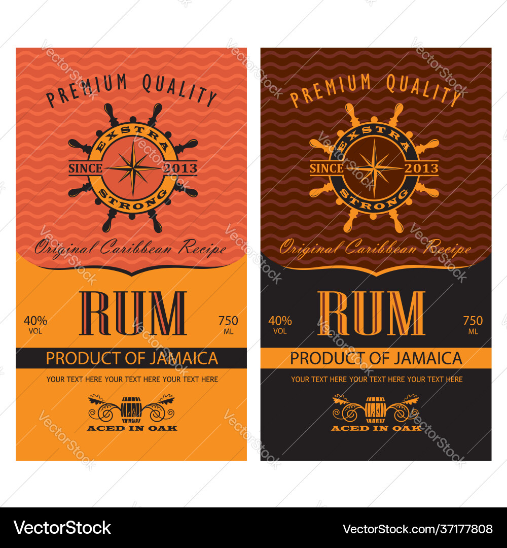 Rum labels set Royalty Free Vector Image - VectorStock