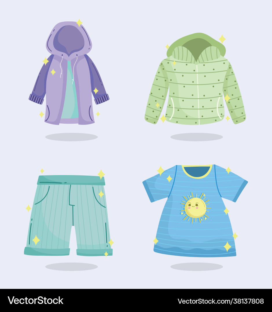 Season weather clothes Royalty Free Vector Image