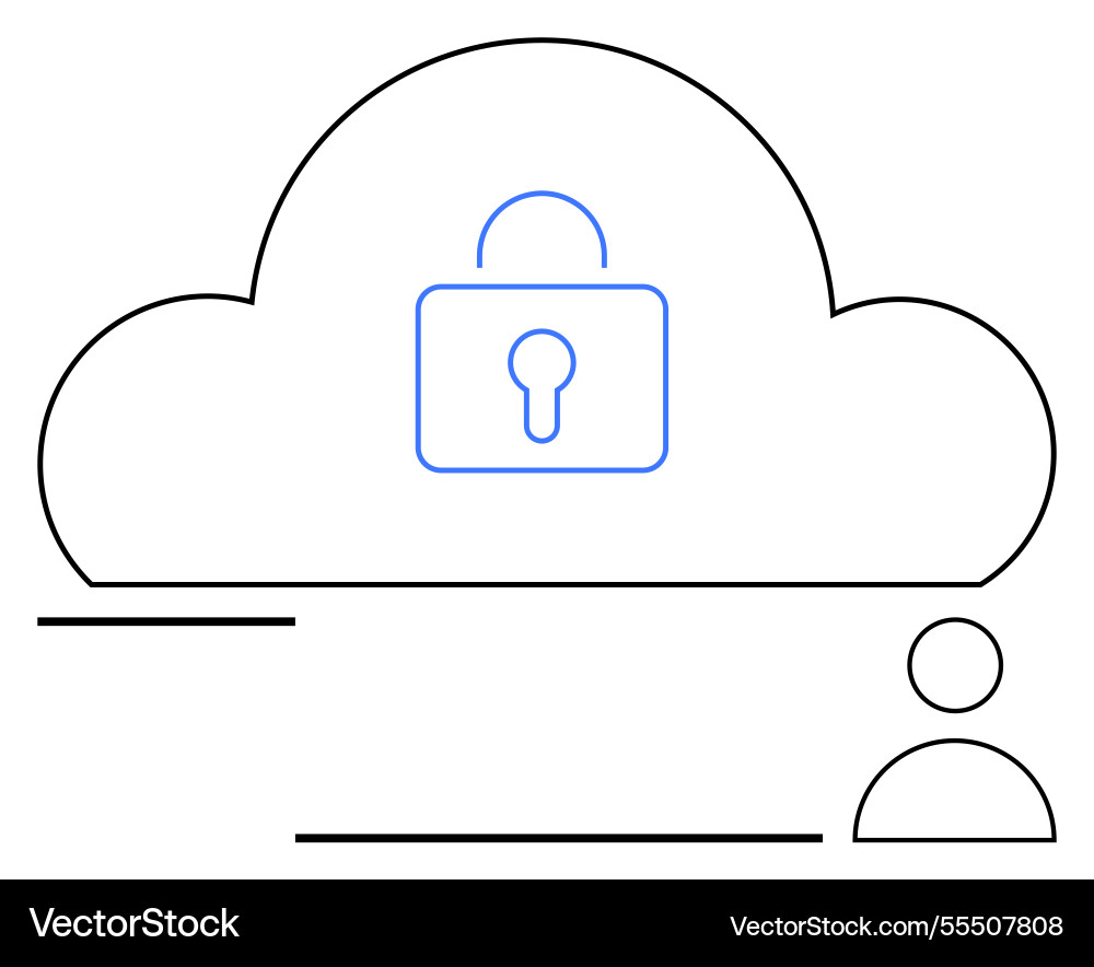 Secure cloud storage with user access and data Vector Image