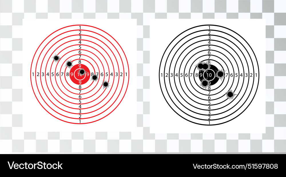 Target with numbers for shooting Royalty Free Vector Image