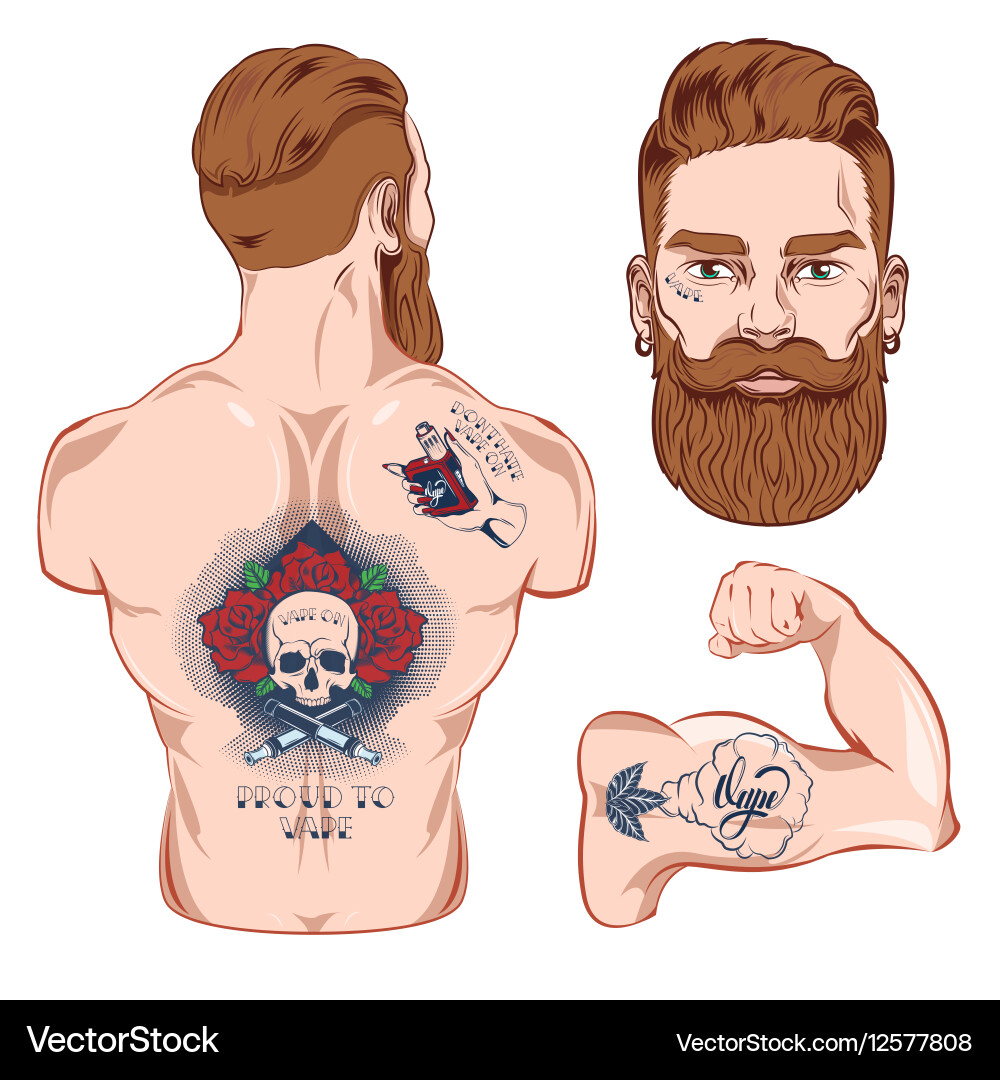 Tattooed character images Royalty Free Vector Image