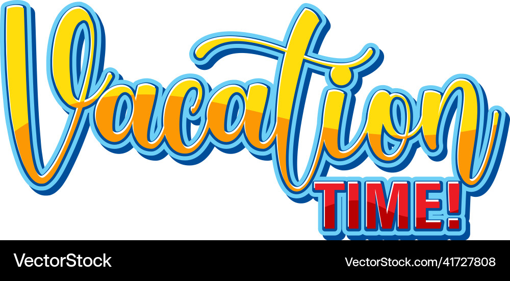 Vacation time typography logo Royalty Free Vector Image