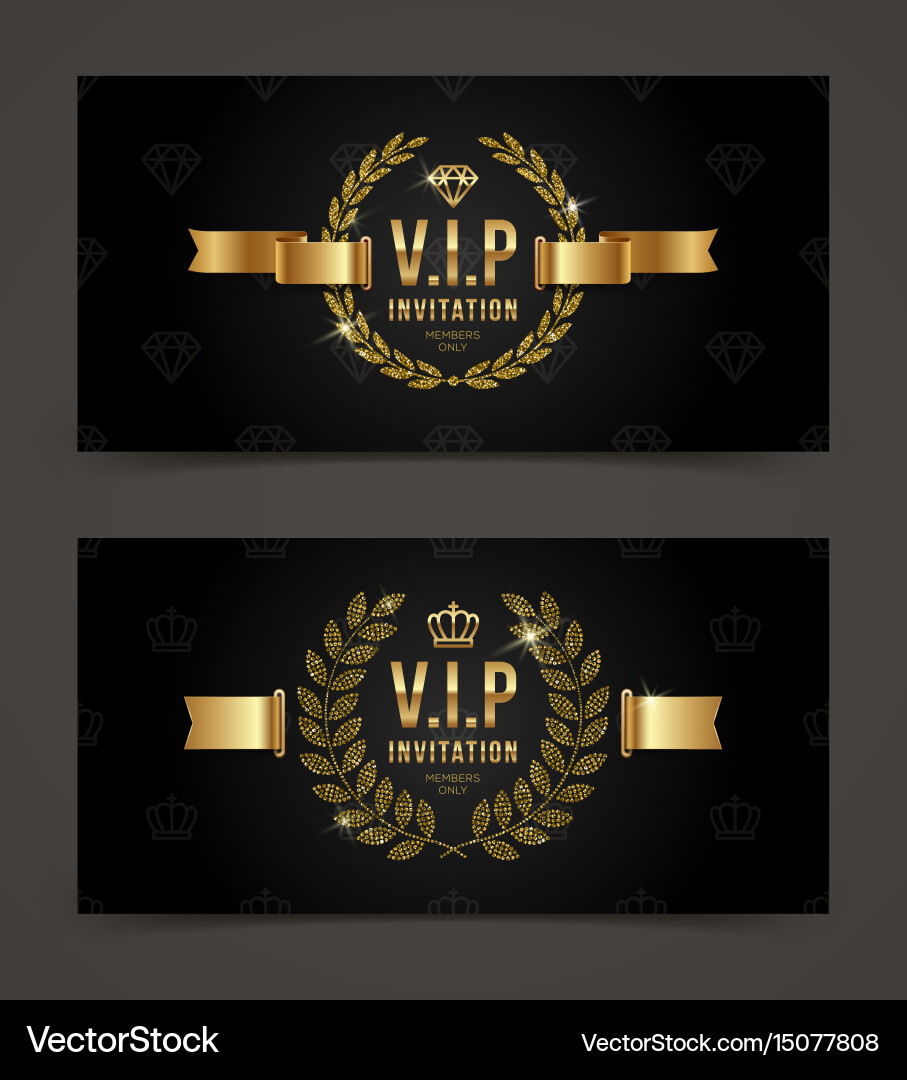 Vip golden invitation template Royalty Free Vector Image