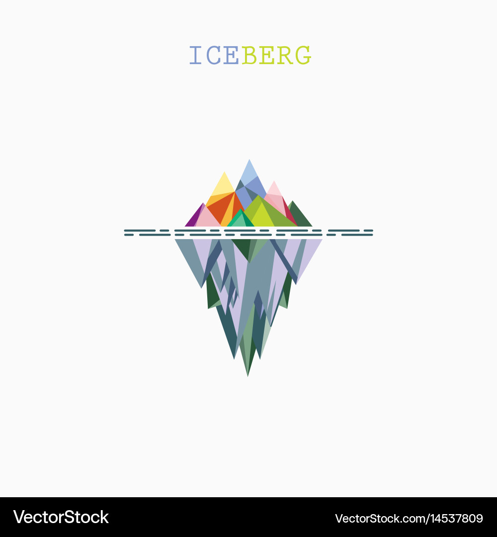 Abstract triangle iceberg logo design Royalty Free Vector