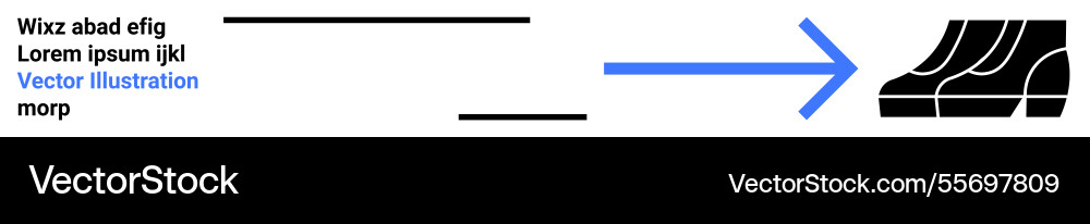 Arrow transitioning text into bold 3d steps Vector Image