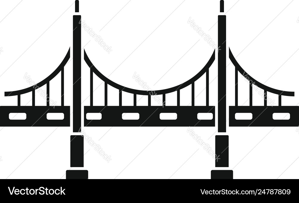 Big metal bridge icon simple style Royalty Free Vector Image