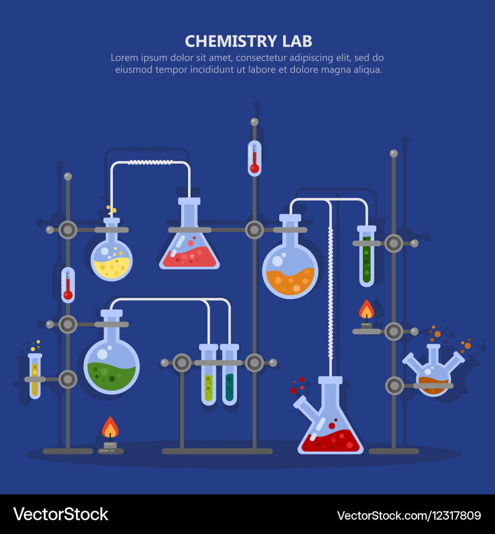 Chemistry laboratory or science lab equipment Vector Image
