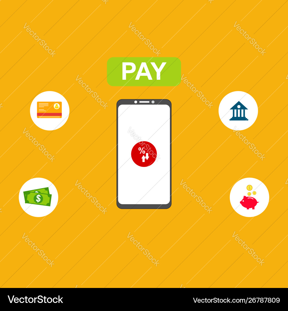 Concept online and mobile payments for web page Vector Image
