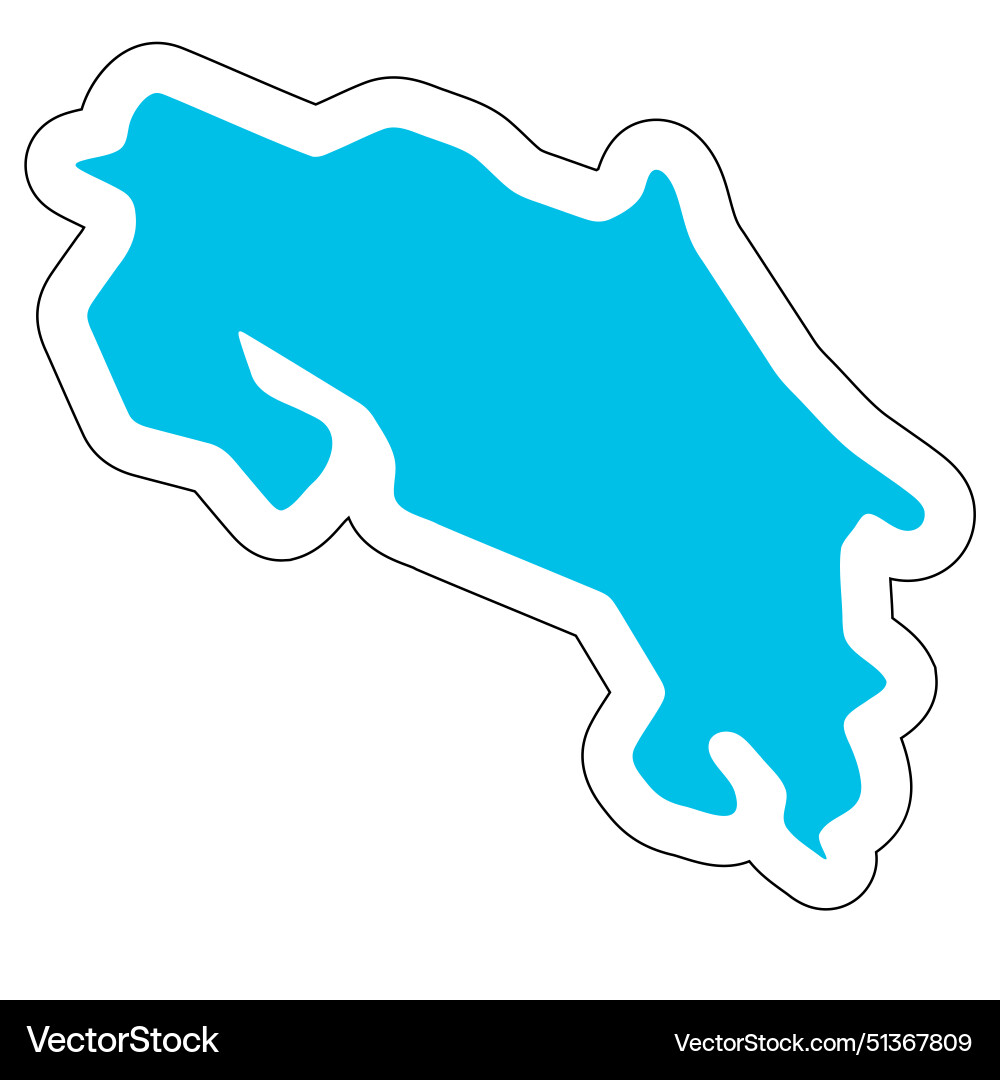 Costa rica country map sticker Royalty Free Vector Image