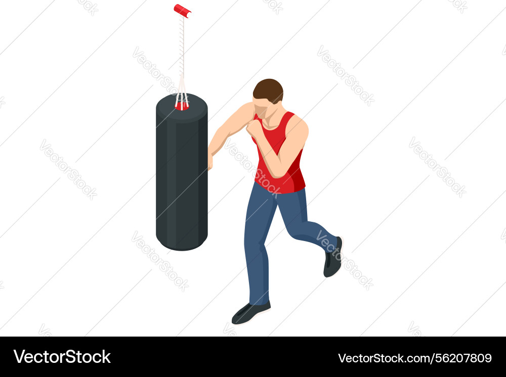 Isometric of an athletic man Royalty Free Vector Image