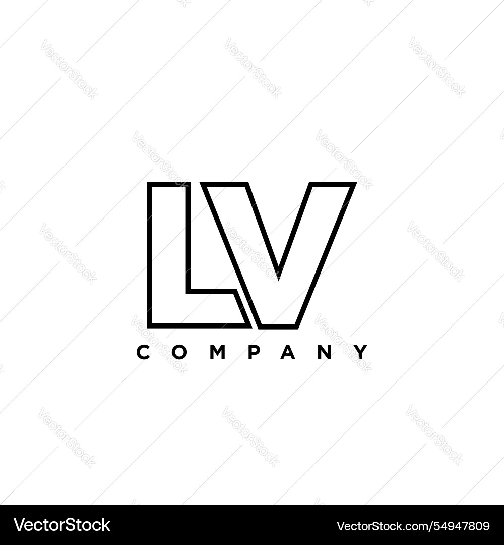 Letter l and v lv logo design template minimal Vector Image