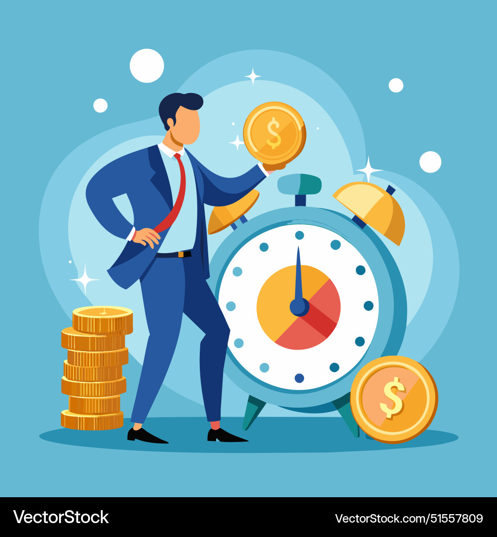 Long term investing or savings for retirement Vector Image