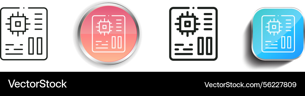 Mainboard-Symbol dünn linear regelmäßig und Taste