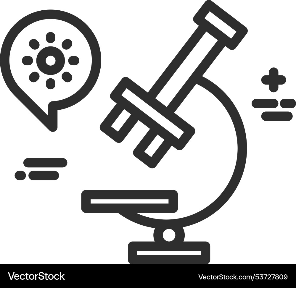 Microscope line icon microbiology symbol science Vector Image