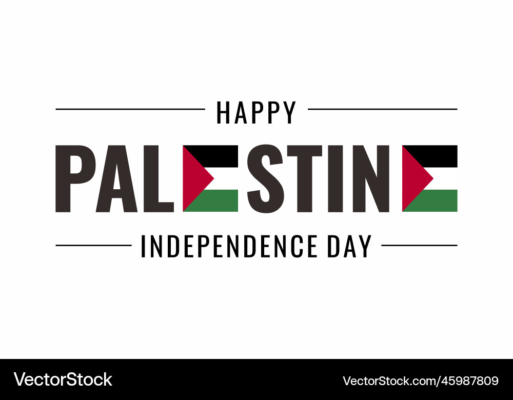 Palestine independence day design happy Royalty Free Vector