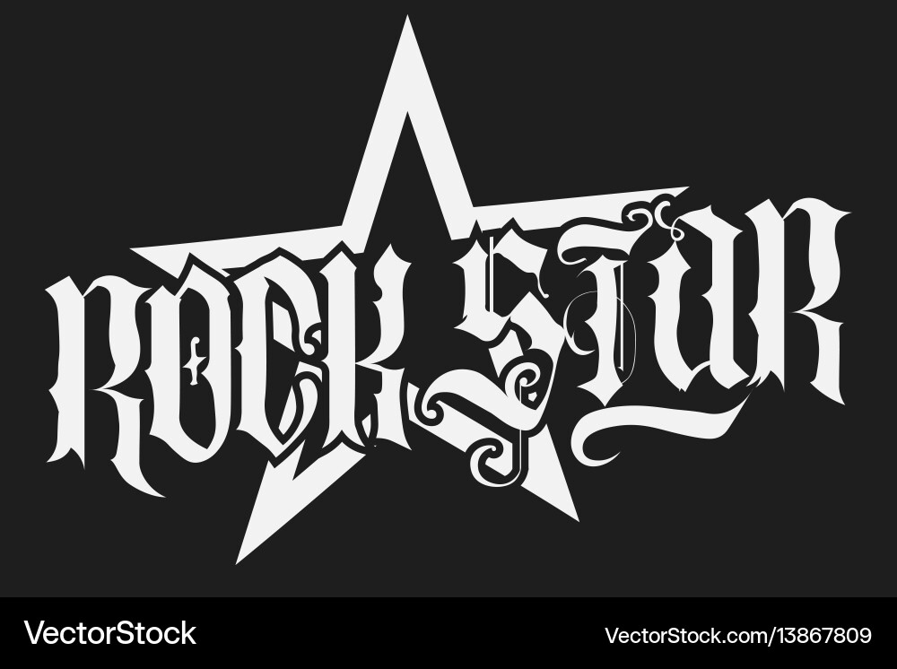 Rock Star Lettering - Vintage Style Royalty Free Vector