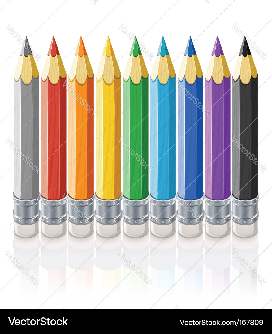 Set of color pencils Royalty Free Vector Image