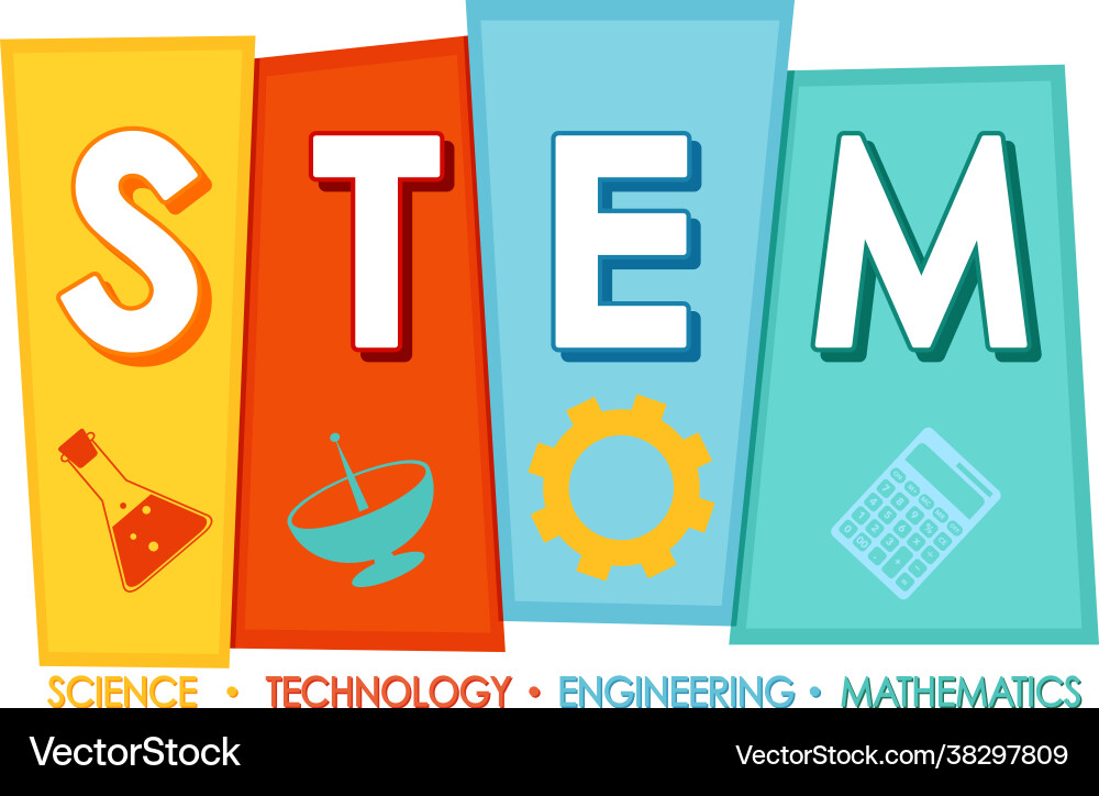 Stem education logo banner on white background Vector Image