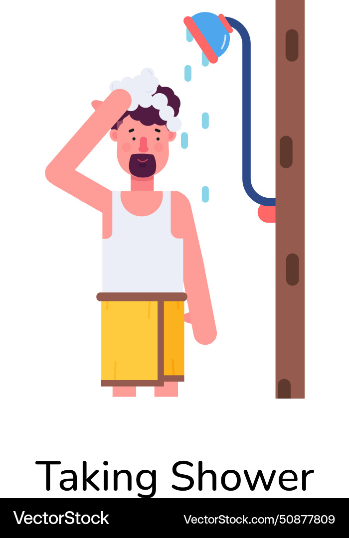 Taking shower Royalty Free Vector Image - VectorStock