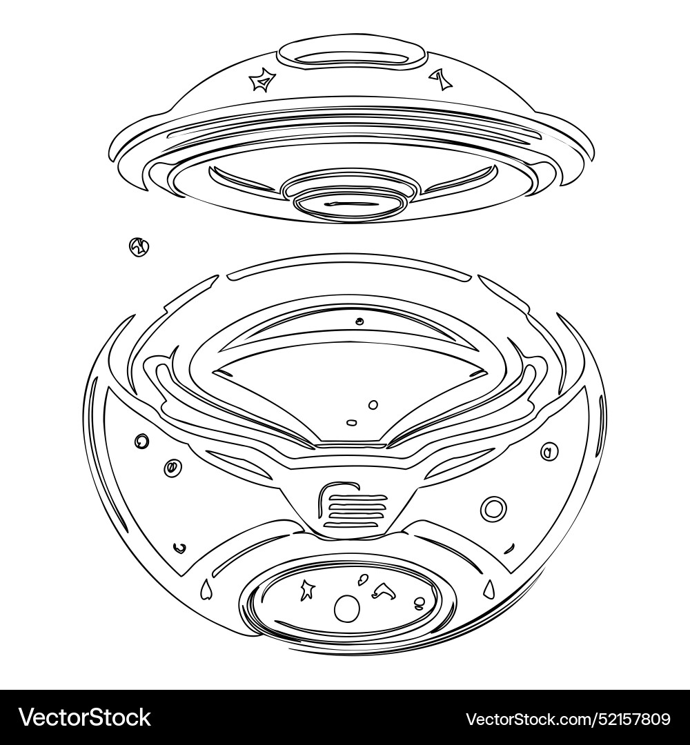 Ufo outline sketch Royalty Free Vector Image - VectorStock