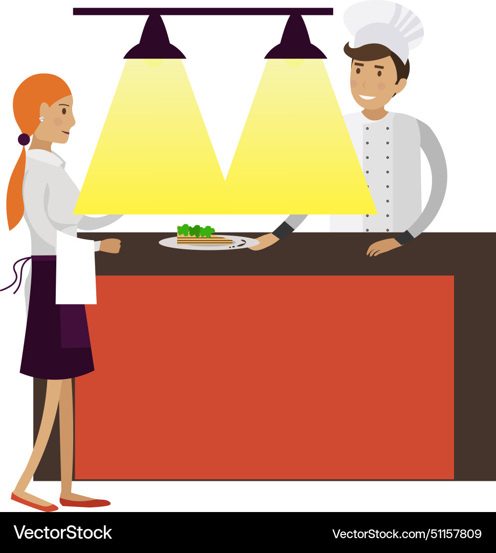 Waiter and chef restaurant crew icon Royalty Free Vector