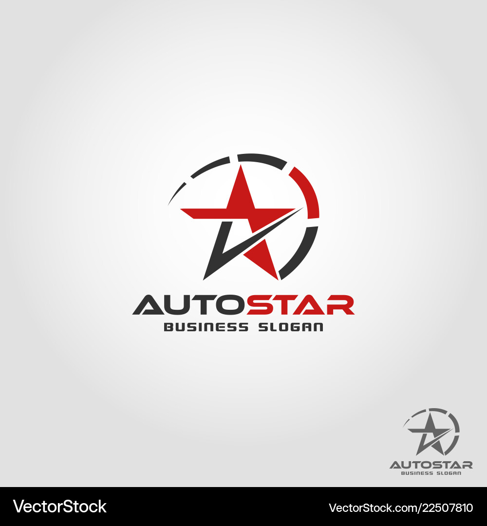 Auto star - speed logo template Royalty Free Vector Image