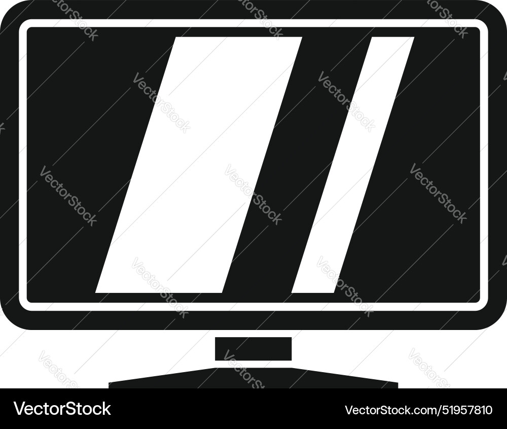 Black and white striped computer monitor Vector Image
