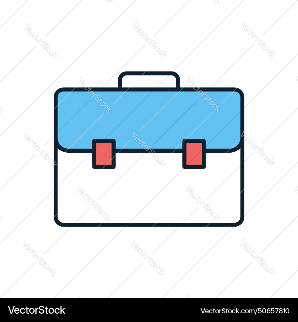 Briefcase flat related icon Royalty Free Vector Image